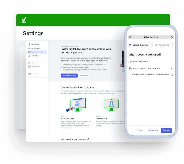 Best Electronic Signature for Any Documents - Mekari Sign