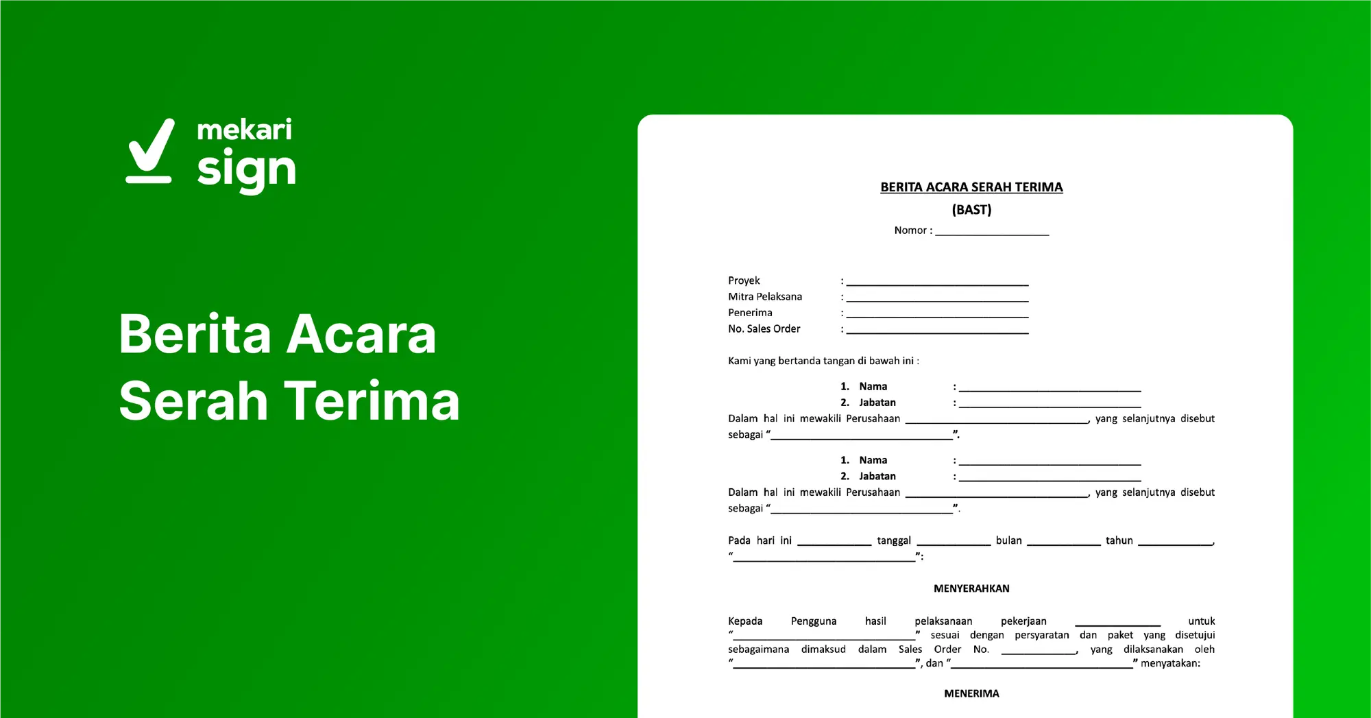 Template BAST (Berita Acara Serah Terima) Resmi & Siap Pakai