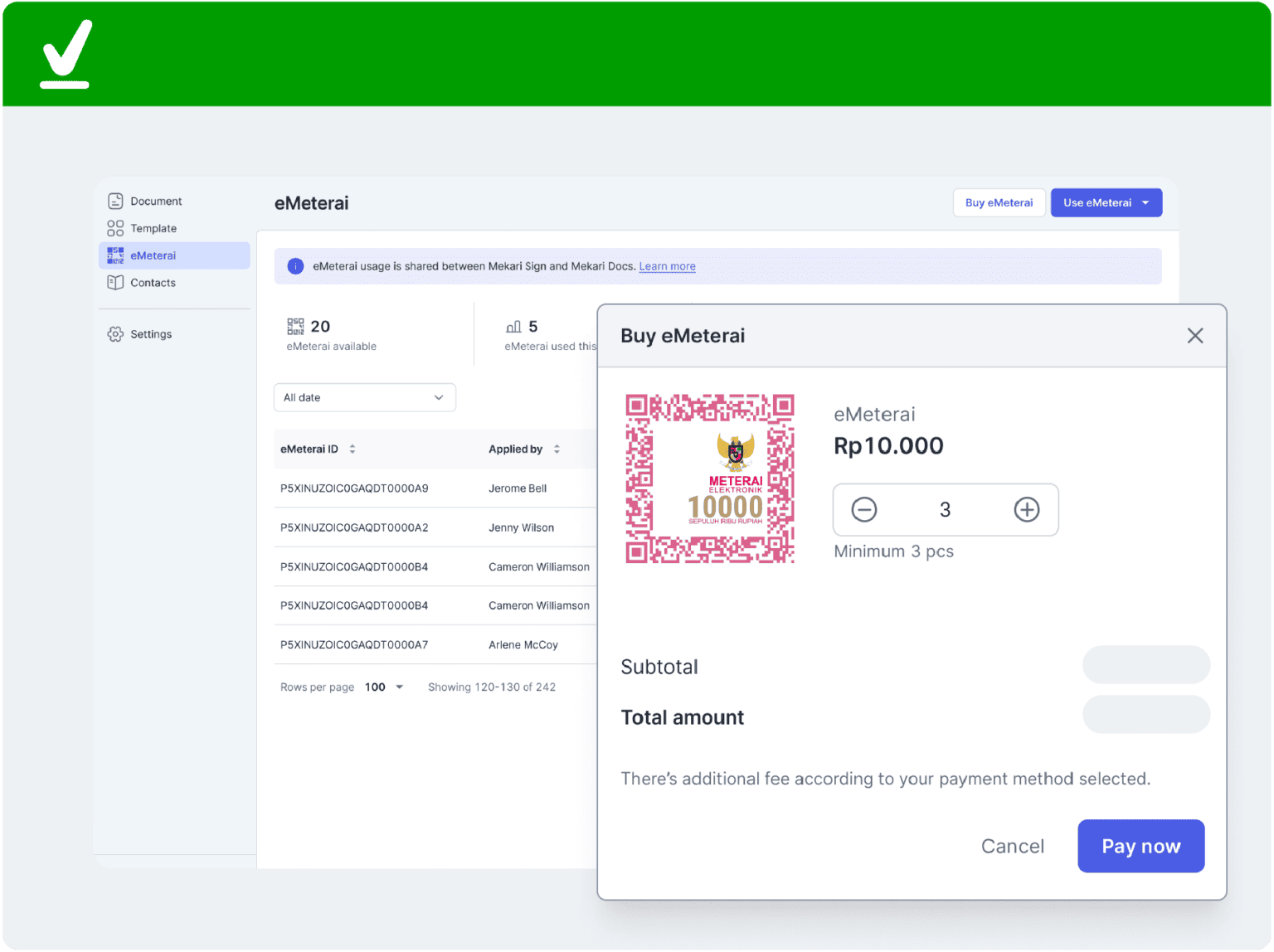 e-Meterai PERURI: Solusi Legal Dokumen Digital