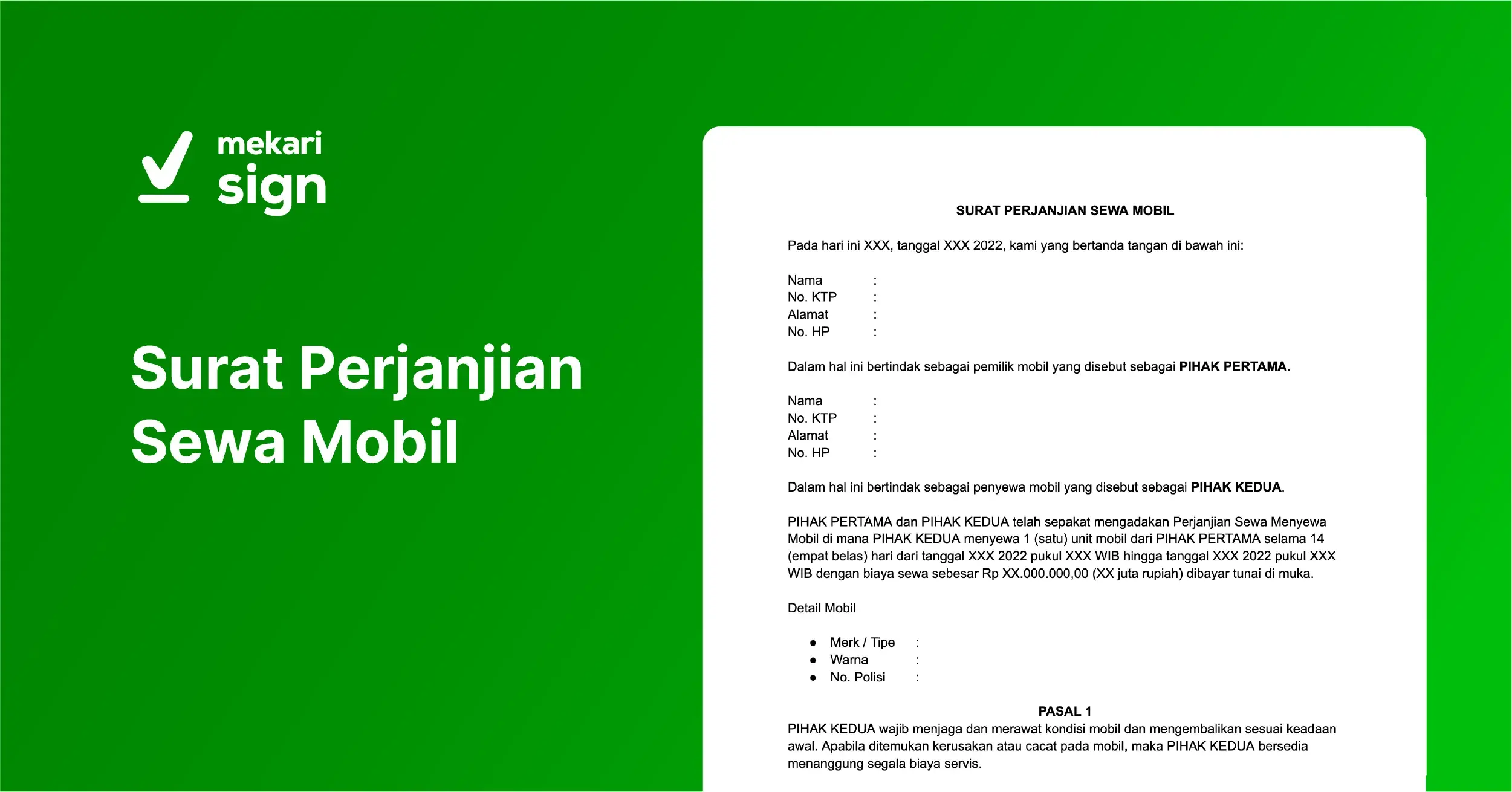 Download Template Surat Perjanjian Sewa Mobil (Word/PDF)