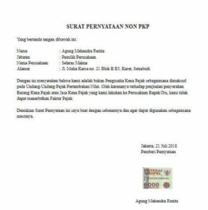 Contoh Surat Pernyataan Non-PKP: Kenali Fungsinya! - Mekari Sign
