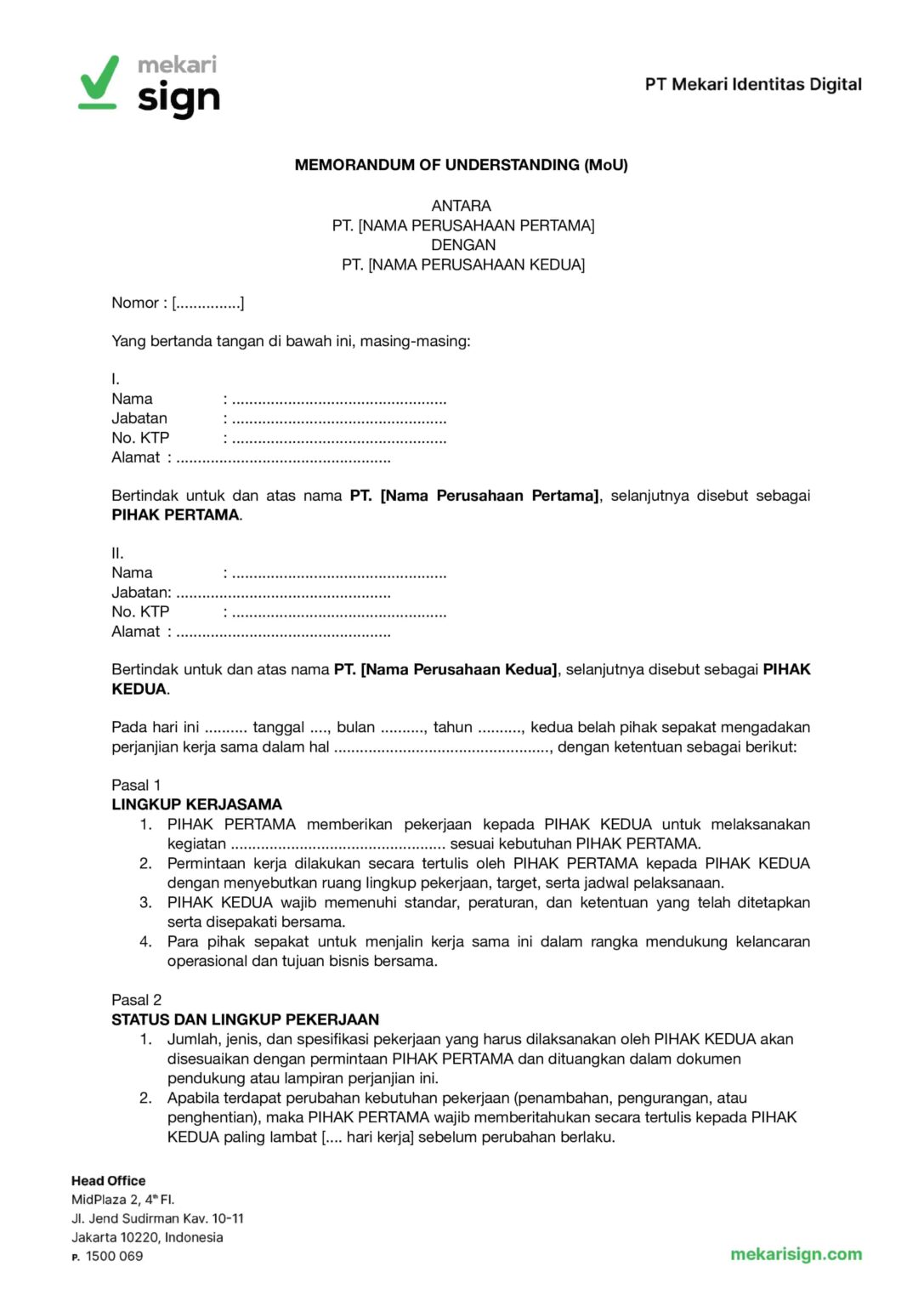 15 Contoh MoU: Bisnis, Sponsorship, Event, Sekolah + PDF
