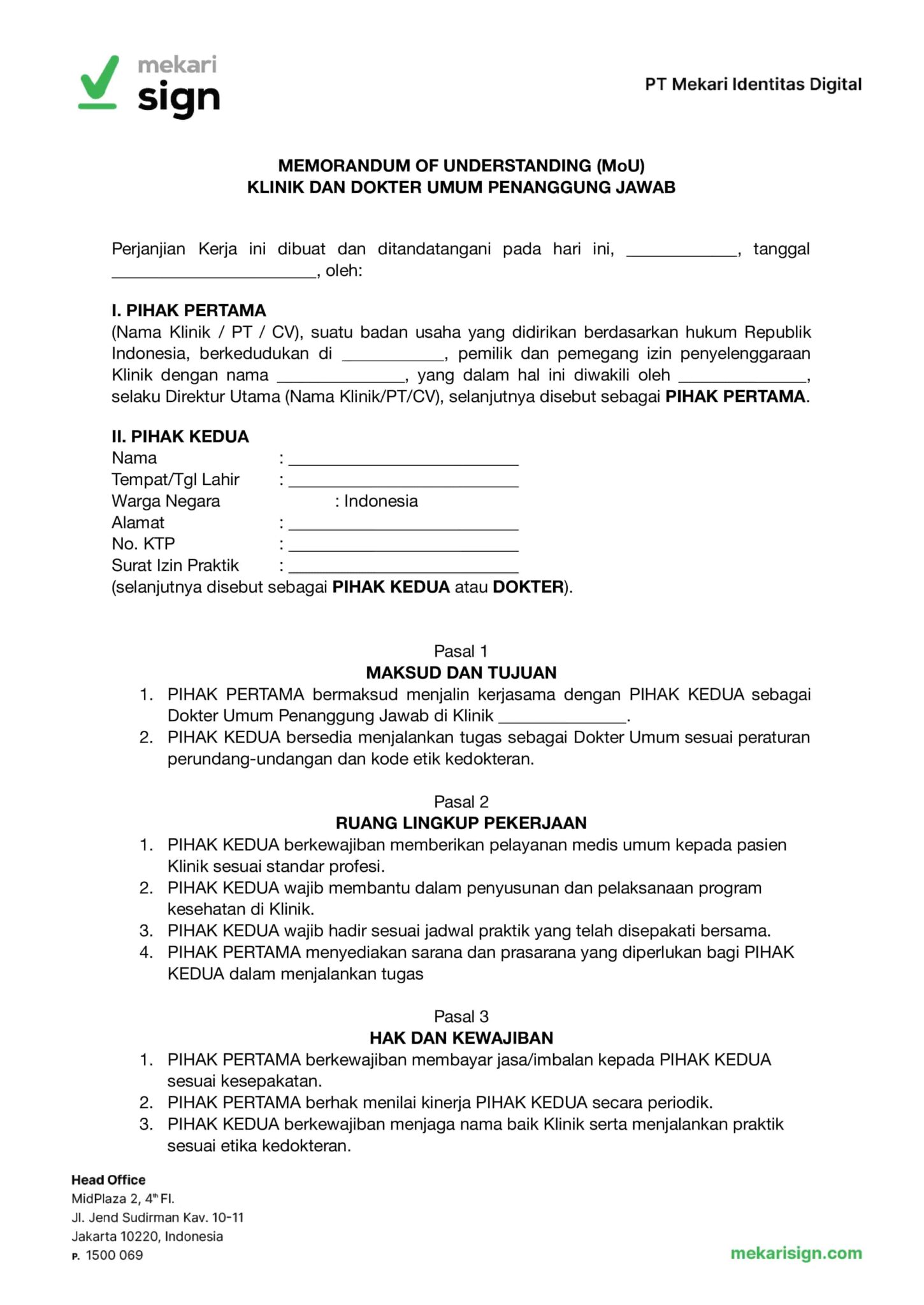 15 Contoh MoU: Bisnis, Sponsorship, Event, Sekolah + PDF