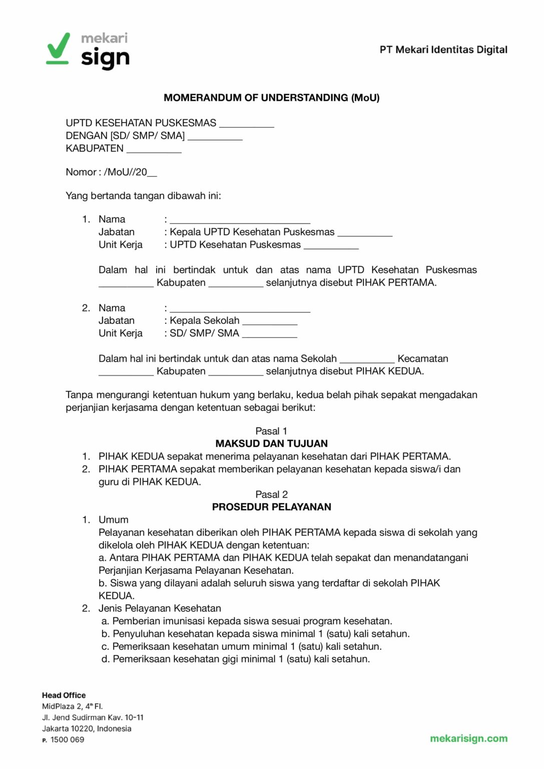 15 Contoh MoU: Bisnis, Sponsorship, Event, Sekolah + PDF