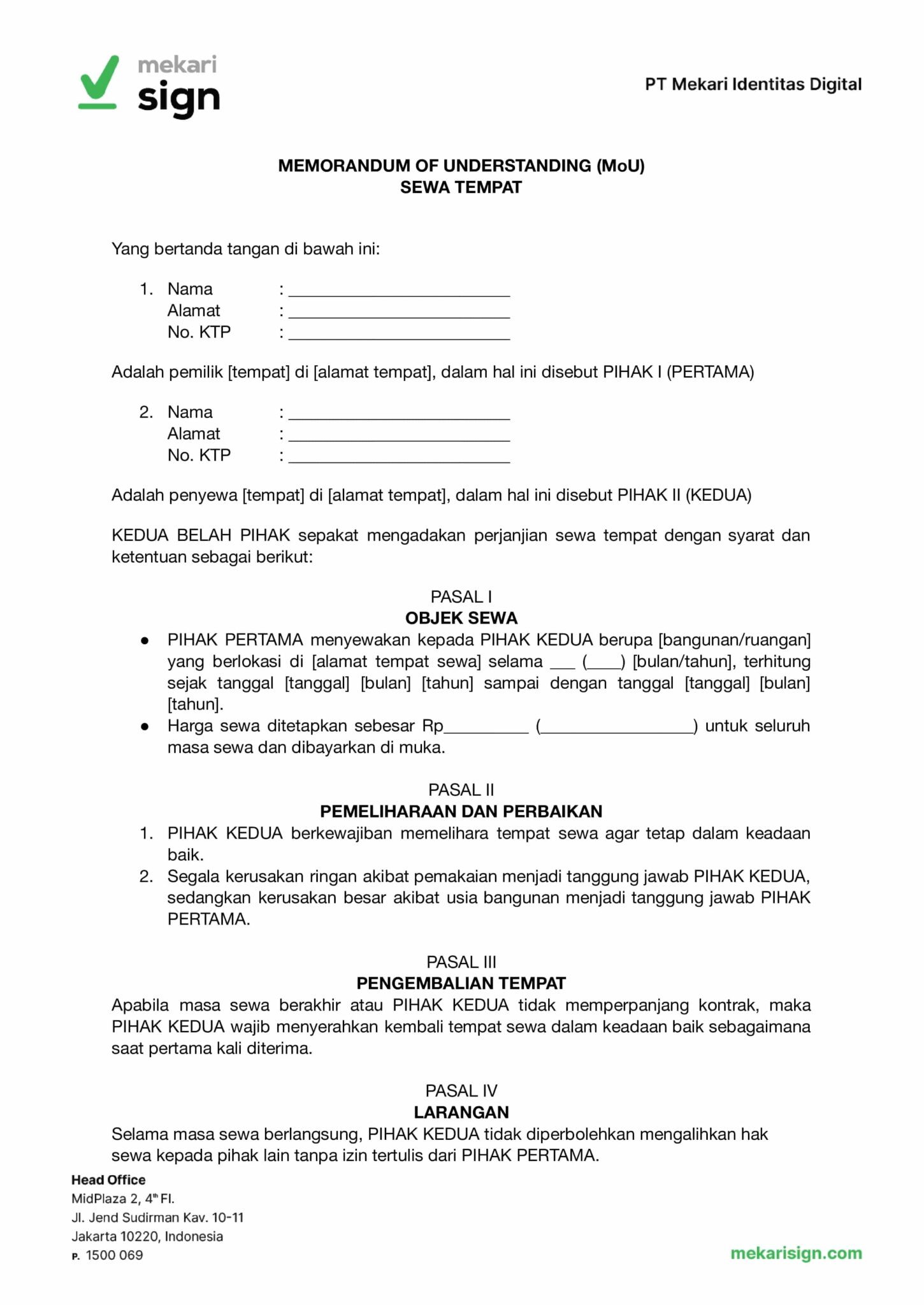 15 Contoh MoU: Bisnis, Sponsorship, Event, Sekolah + PDF